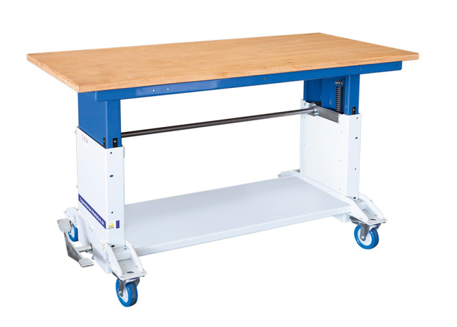 Hubtisch fahrbar, ergonomisch und mit Fußhydraulik