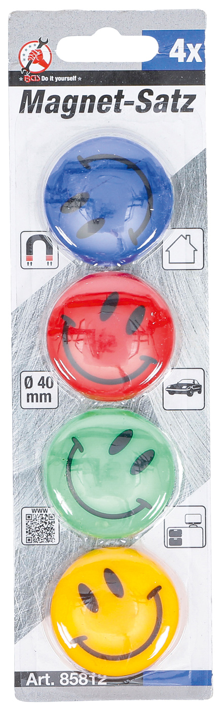 Magnet-Satz "Smile" Ø 40 mm 4-tlg. BGS