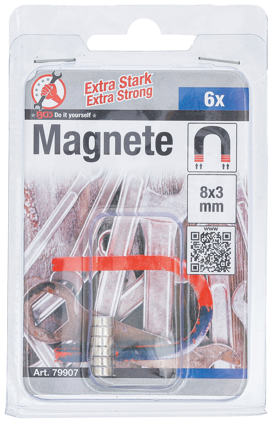 Magnet-Satz extra stark Ø 8 mm 6-tlg. BGS